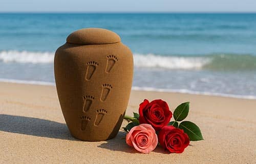 Biodegradable urns available for burial at sea - ash scattering