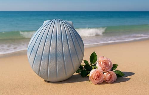 Biodegradable urns available for burial at sea - ash scattering